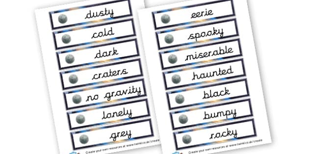 Moon Word Cards (teacher made)