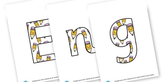 English Learning Wall - Display Lettering (teacher made)