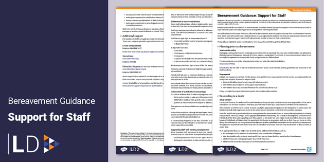 FREE! - Bereavement Support for Staff - Leaders - Twinkl