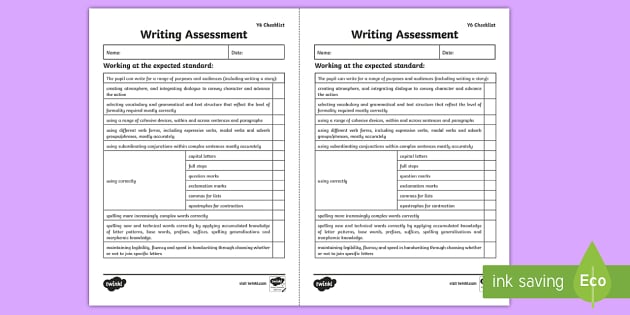 Y6 Writing Assessment Checklist - Twinkl
