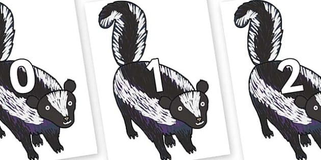 FREE! - Numbers 0-31 on Skunk to Support Teaching on The Bad Tempered ...
