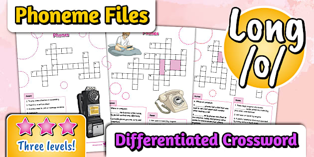 Phoneme Files - Long /o/ - Differentiated Crossword