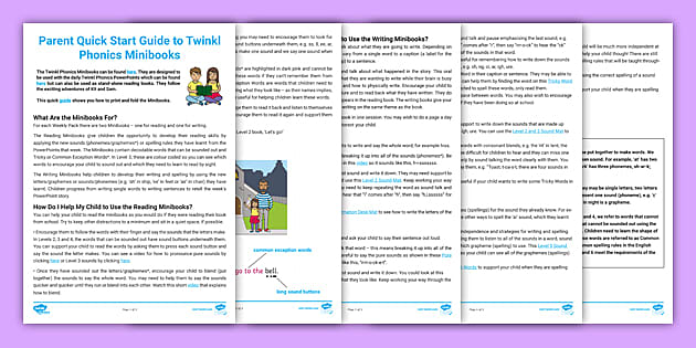 FREE! - Parent Quick Start Guide to Twinkl Phonics Minibooks