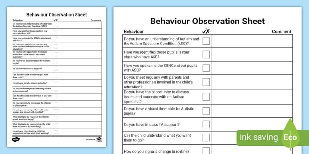 Autism Classroom Observation Checklistguidance - vrogue.co Autism Classroom Observation Checklistguidance - vrogue.co