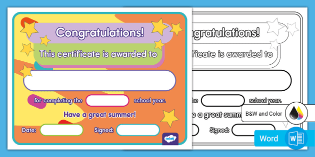 Super Star Award Certificate Printable