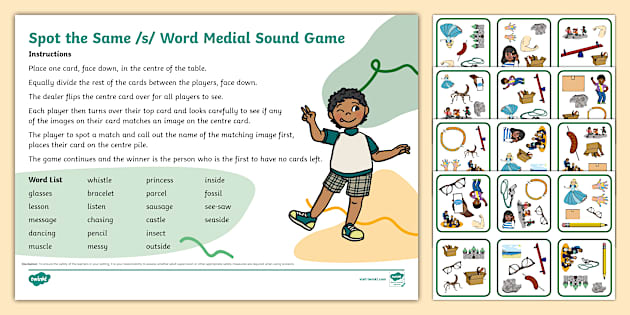 Spot the Same /s/ Word Medial Sound Game (Teacher-Made)