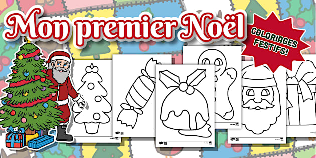 Pack de coloriages : Mon premier Noël - Twinkl