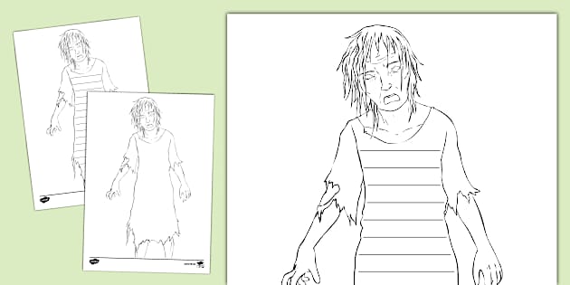 Zombie Writing Template (creat de profesori) - Twinkl