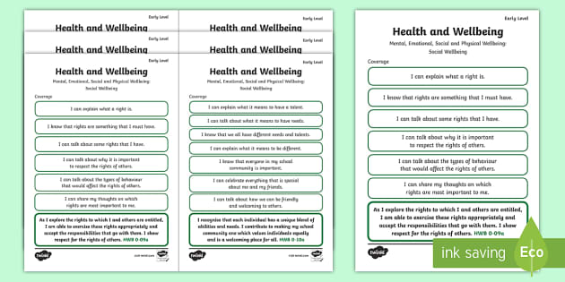 CfE Early Level Health and Wellbeing (Social Wellbeing) Child-Friendly CfE Early Level Health and Wellbeing (Social Wellbeing) Child-Friendly