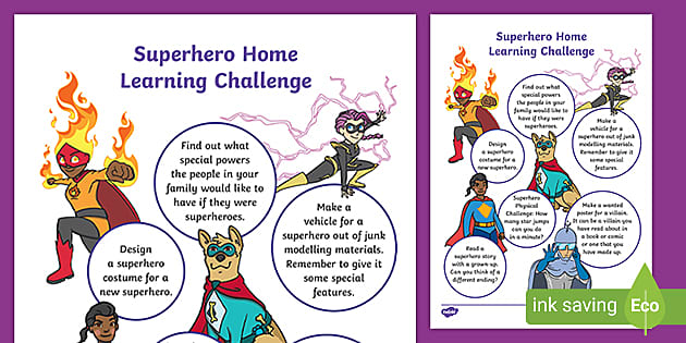 Superheroes Home Learning Challenges Reception FS2 - Twinkl