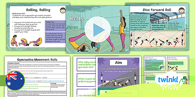 Move PE Year 6 Gymnastics: Movement Lesson 2: Rolls - Twinkl