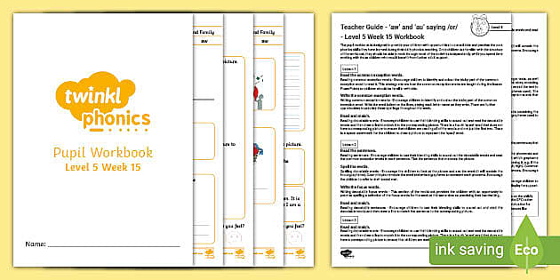 Level 5 Week 15 Phonics Workbook - KS1 - Twinkl Resources