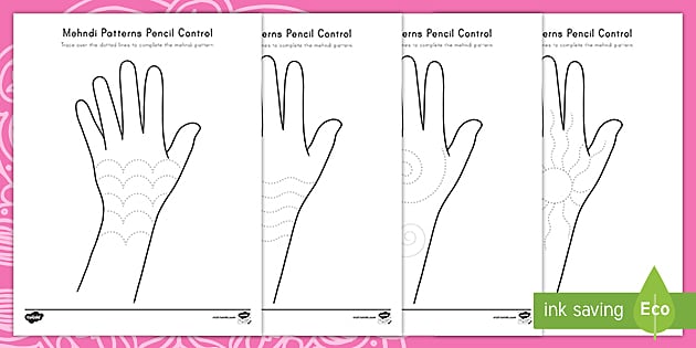 Mehndi Patterns Pencil Control Activities (Teacher-Made)