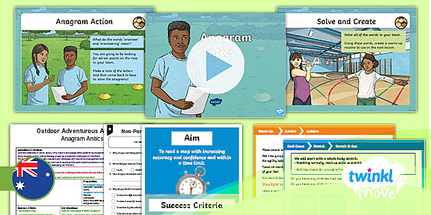 Move PE Year 4 OAA Lesson 4: Anagram Antics Lesson Pack