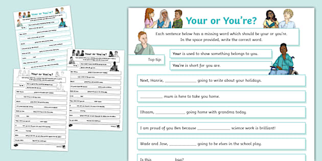 Your or You're Worksheet