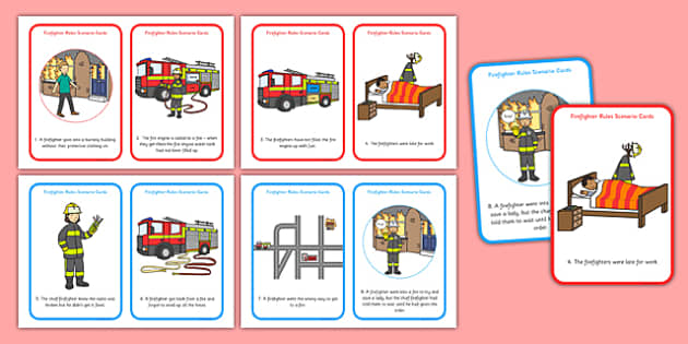 Firefighter Rules Scenario Cards (teacher made)