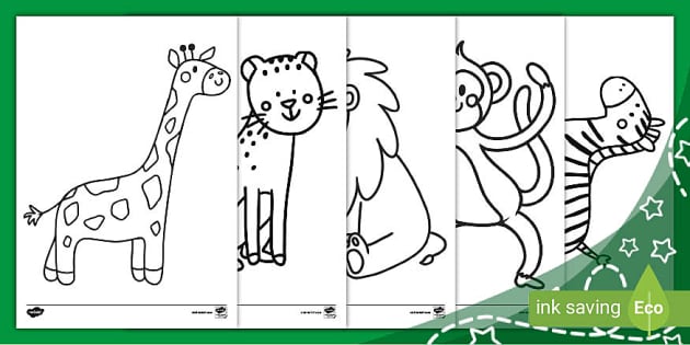 My First Savanna Colouring Pack (teacher made) - Twinkl