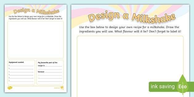 Design a Milkshake Worksheet (ティーチャーメイド)