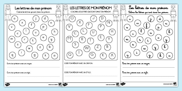 Colorier les lettres de mon prénom - Twinkl