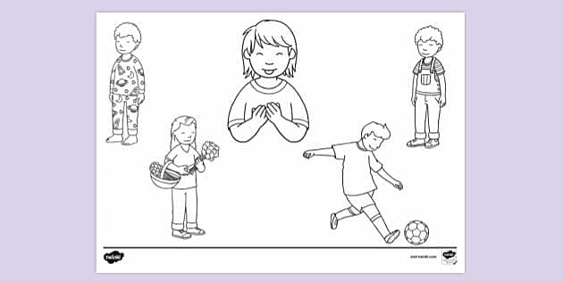Colouring Page for People | Colouring Sheets (teacher made)