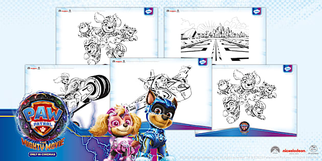 * NEW * PAW Patrol: Il Super Film - Fogli da Colorare