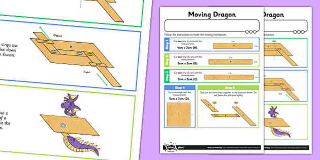 Making Levers and Linkages: Moving Dragon Worksheet / Activity