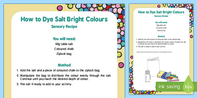 How to Dye Salt Bright Colours Recipe (Hecho por educadores)