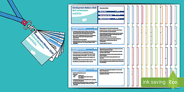 EYFS Lanyard-Sized Development Matters: Birth to Reception Plus ELGs ...