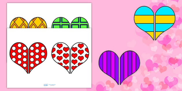 Valentine's Day Heart Pattern Matching Activity