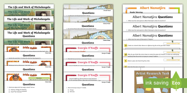 Art History Reading Comprehension Pack Ι The Arts 3-6