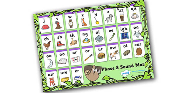 Jungle Themed Phase 3 Sound Mat (teacher made) - Twinkl