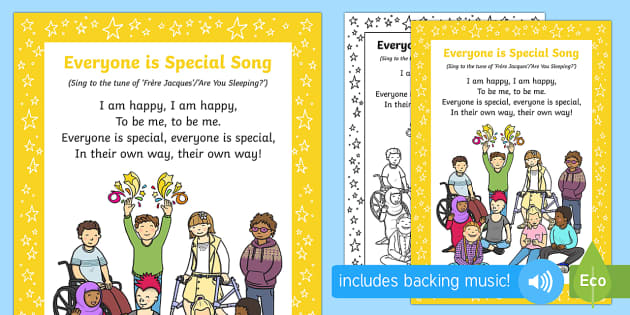 Everyone is Special Song (teacher made)