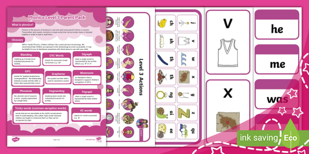 Phonics Phase 3/Level 3 Parent Pack (Teacher-Made) - Twinkl