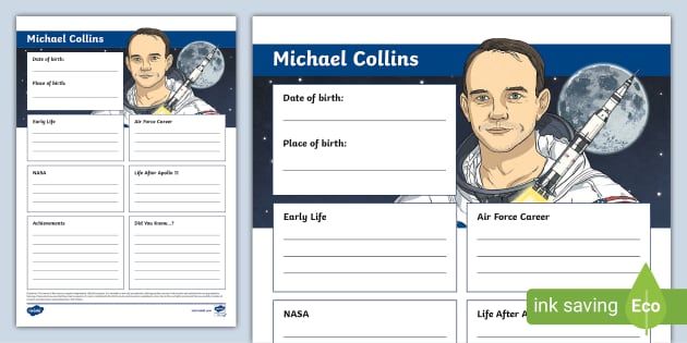 Michael Collins Fact File Template (Lehrer gemacht) - Twinkl