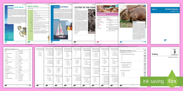 NAPLAN Style English Comprehension Test Papers - Year 3