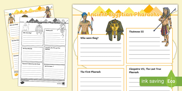 Ancient Egyptian Pharaohs Fact File Template - Twinkl