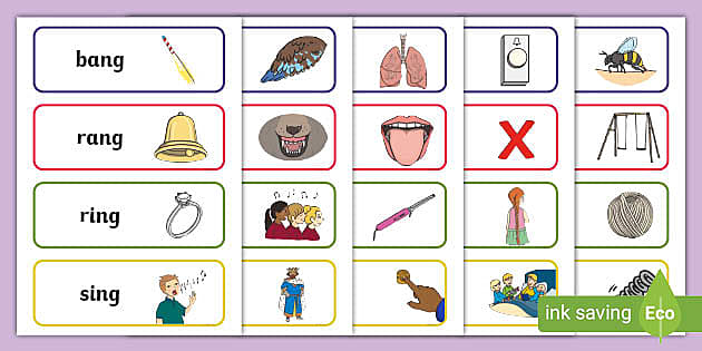 Final 'ng' Sound Word Cards - Phonics Resource - English