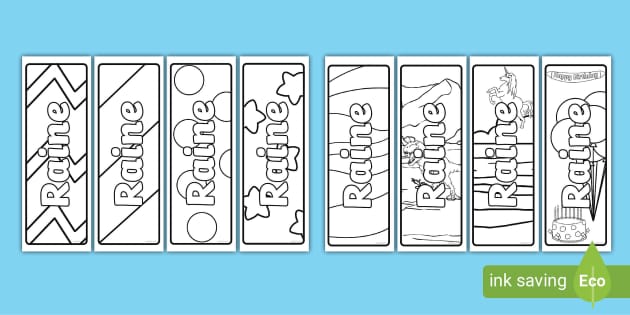 FREE! - Raine Name Simple Colouring Bookmarks (teacher made)