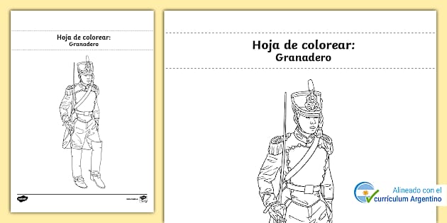 Hoja de colorear: Granadero (Argentina) (Teacher-Made)