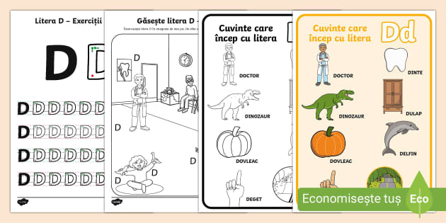 Litera D – Pachet cu resurse pentru preșcolari - Twinkl