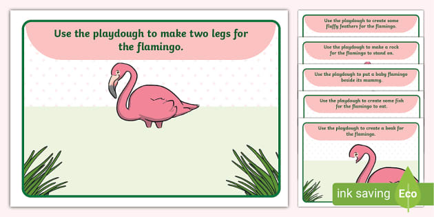 Flamingo Themed Playdough Activities - Playdough Mats