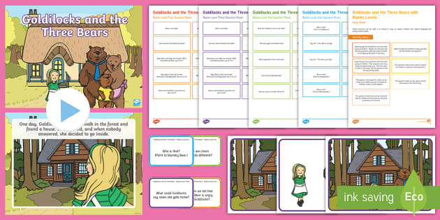 Goldilocks and the Three Bears with Blanks Levels Questions
