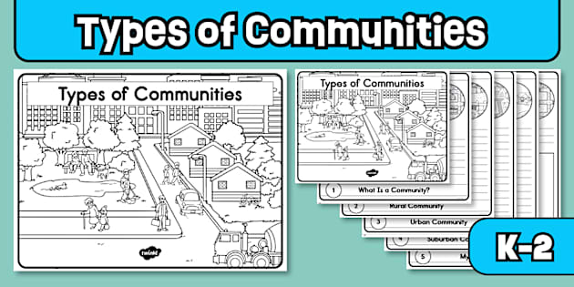 Types of Communities Flipbook for K-2nd Grade