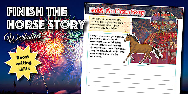 * NEW * Finish the Horse Story Worksheet