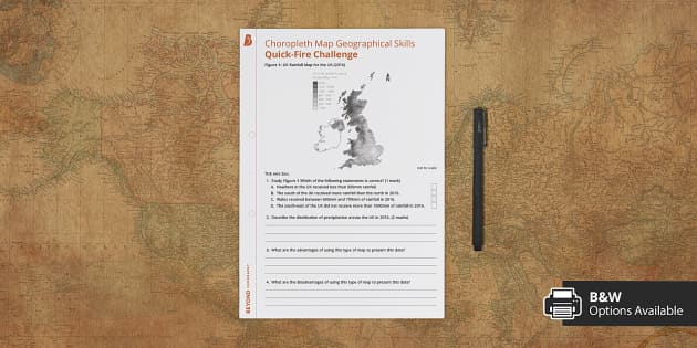GCSE Choropleth Map Geographical Skills Quick-Fire Challenge