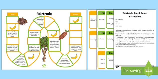 Fairtrade Board Game - Fairtrade, chocolate, bananas, football, symbol ...