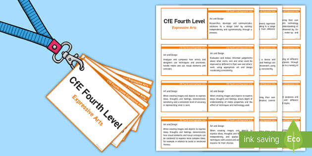 CfE Fourth Level Expressive Arts Lanyard-Sized Benchmarks