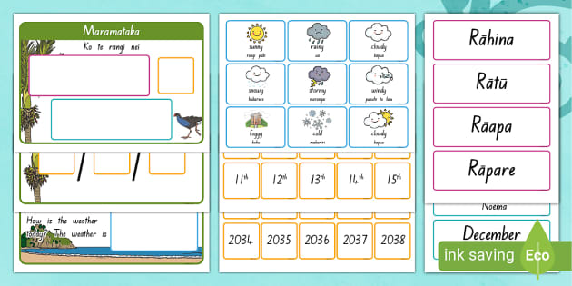 Daily Weather Māori Calendar | Teaching Resources - Twinkl
