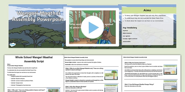 *Wangari Maathai Assembly Pack* (teacher made) - Twinkl
