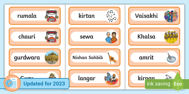 Sikhi Word Cards (teacher made) - Twinkl